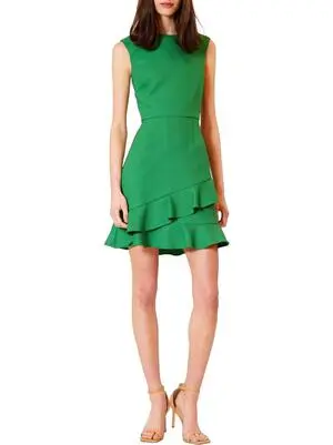 Julia Jordan Double Flounce Sleeveless Dress - Grass