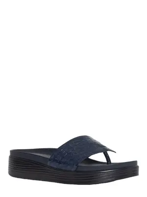DONALD PLINER Fifi Platform Wedge Flip-flop - Navy