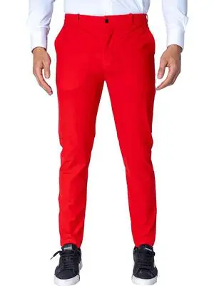 MACEOO Slim Fit Trousers - Red