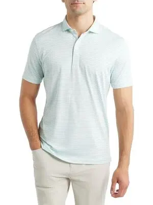 Johnnie-o Michael Stripe Performance Golf Polo - Cilantro