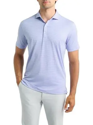 Johnnie-o Michael Stripe Performance Golf Polo - Viola
