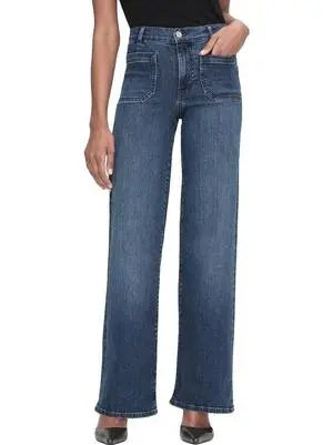 FRAME Le Slim Palazzo Wide Leg Jeans - Thunderstorm