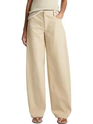 Vince Washed Cotton Twill Wide Leg Pants Haystack