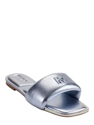 Dkny DKNY Metallic Slide Sandal Celeste