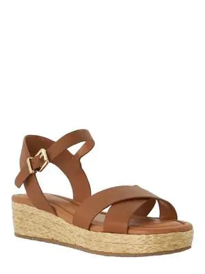 Dune London Linnie Platform Wedge Sandal - Dark Tan
