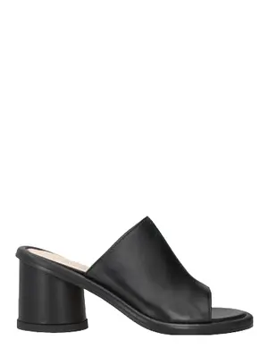 Agl Leather Slide Sandals - Black