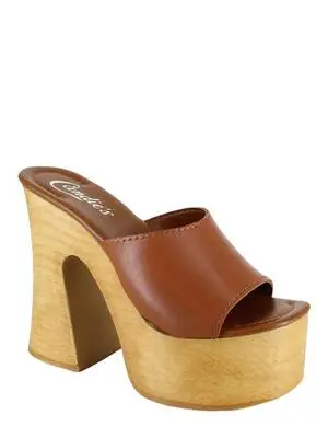 CANDIE'S Mia Platform Slide Sandal - Tan