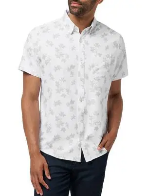 Travis Mathew Mist On The Lake Short Sleeve Button-up Shirt - White