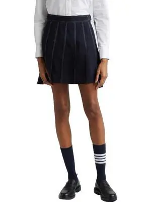 Thom Browne Drop Back Wool Skirt - Navy