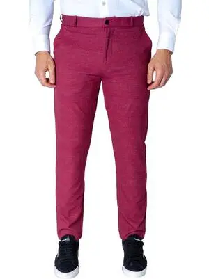 MACEOO Slim Fit Stretch Trousers - Red