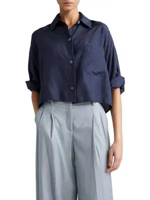 TWP TWP Next Ex Crop Silk Button-Up Shirt