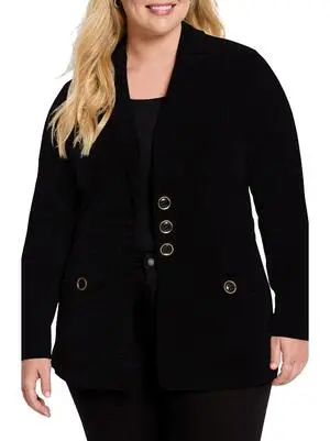 NIC+ZOE Editor Knit Blazer - Black Onyx