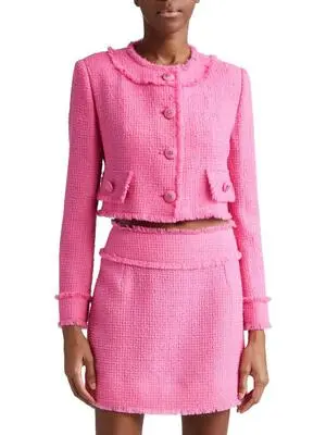 Dolce & Gabbana Crop Raschel Tweed Jacket - Rosa