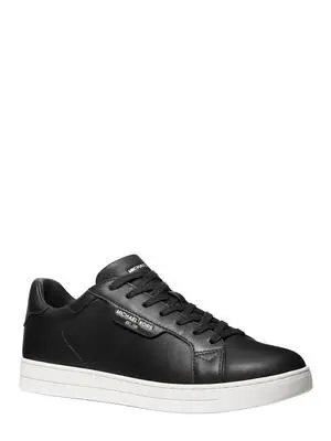 Michael Kors Michael Kors Keating Leather Lace-Up Low-Top Sneakers Black