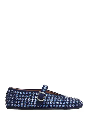 Alaïa Stud-embellished Leather Ballet Flats It 41 Blue