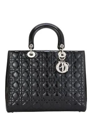 Dior Cannage Patent Leather Lady - Black