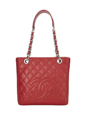 CHANEL Chanel Quilted Caviar Shopping Tote