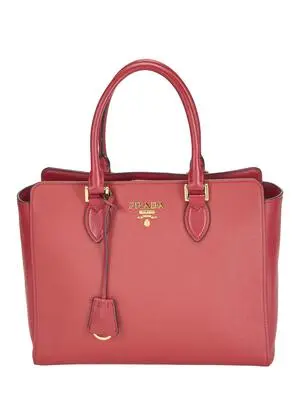 Prada Saffiano Convertible Handbag - Red