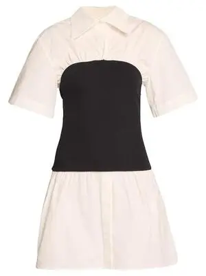 Anna Quan Kali Combo Mini Shirtdress - Whtblk