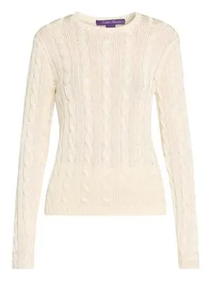 Ralph Lauren Ralph Lauren Collection Cable-Knit Silk Sweater Cream