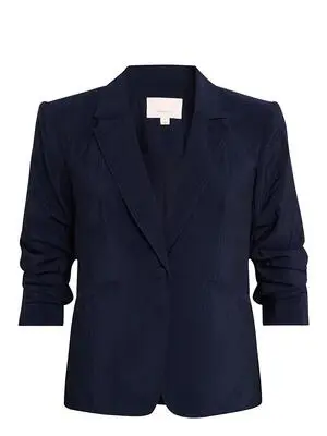 Cinq À Sept Tumbled Woven Khloe Blazer - Navy