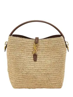 Saint Laurent Le 37 Raffia Bucket Bag - Naturale Brick