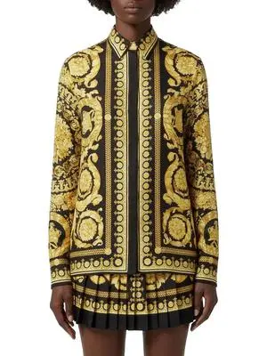 Versace Versace Silk Print Shirt Black