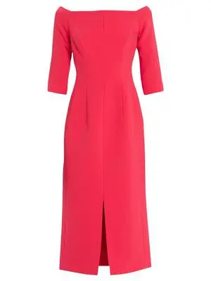 Carolina Herrera Off-shoulder Midi Dress - Azalea