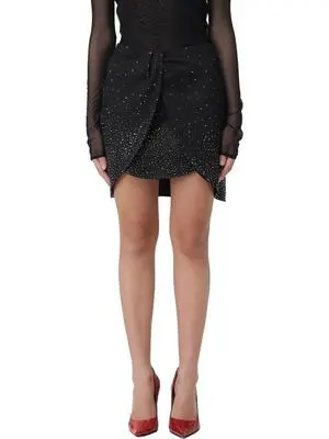 Off-White Embellished Wrap Skirt - Black