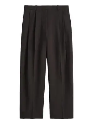 Cos Relaxed Twill Wide-leg Pants - Brown