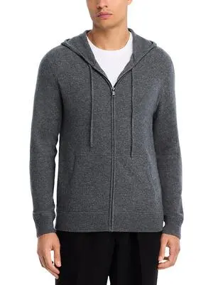 Bloomingdale'S Cashmere Zip Front Hoodie - Asphalt