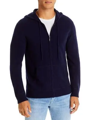 Bloomingdale'S Cashmere Zip Front Hoodie - Navy Blue