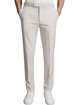 REISS Slim-fit Drawcord Pants - Stone