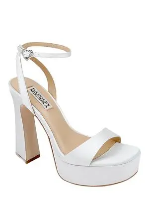 Badgley Mischka Caia Platform Sandals - White Crepe