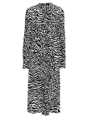 Karl Lagerfeld Animal-print Shirt Dress - Black