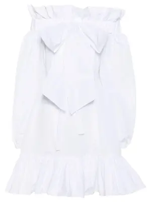 Patou Volume Ruffled Minidress - White