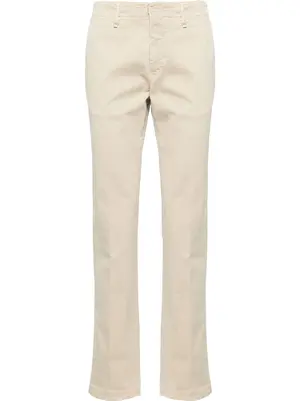 Incotex Mid-rise Stretch-cotton Straight-leg Trousers - Neutrals