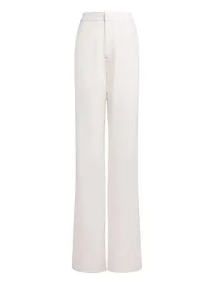 Alaïa Fluid Wool-Blend Straight-Leg Trousers Ivory