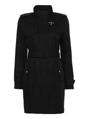 FAY Virginia Cotton Trench Coat - Black