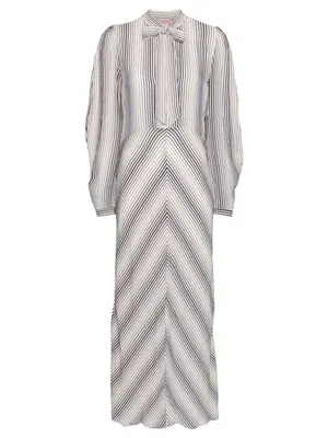 TWINSET Striped V-Neck Shirt Dress