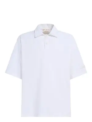 MARNI Logo-patch Cotton Polo Shirt