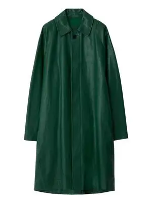 Burberry Long Leather Coat - Green