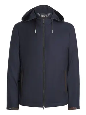 Zegna Hooded Wool Jacket - Blue