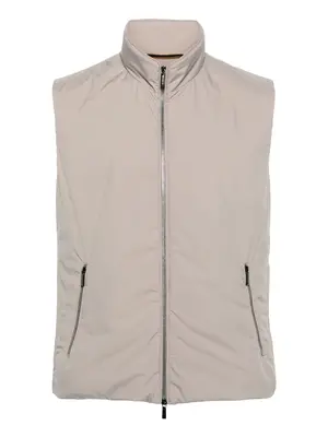 MOORER Padded Zip-up Gillet - Neutrals
