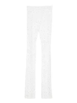 Alessandra Rich Floral-lace Semi-sheer Leggings - White