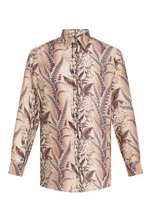 Etro Floral-print Cotton Shirt - Neutrals