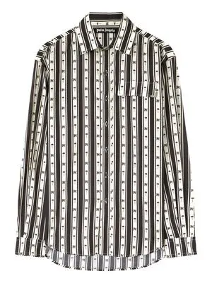 Palm Angels Palm Tree Striped Shirt - Black