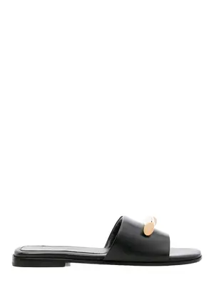 LANVIN Haute Sequence Leather Slides