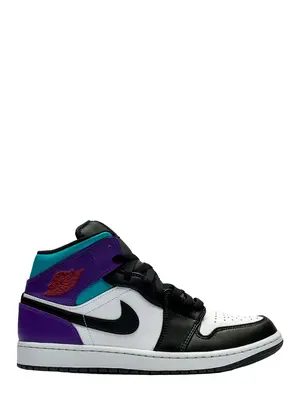 JORDAN Air 1 Mid Aqua Sneakers - Black