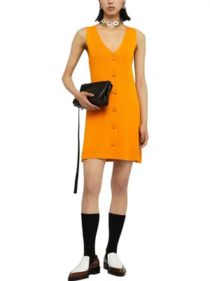 JIL SANDER Jil Sander V-Neck Knitted Minidress Orange